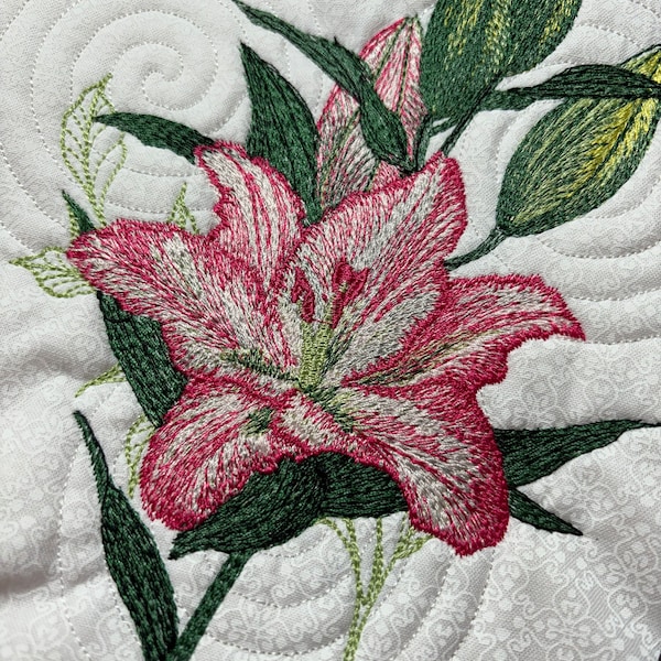 Lily Machine Embroidery File, Spring Embroidery Design. Embroidery ...