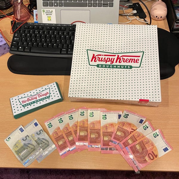 Birthday Money Gift Mini Donut Box Money Holder Birthday Dough Funny ...