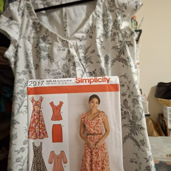 Uncut Simplicity Sewing Pattern 2917, Misses' Dress or Tunic, Skirt and ...