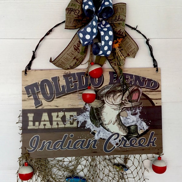 Custom Lake Sign With Bass - Etsy