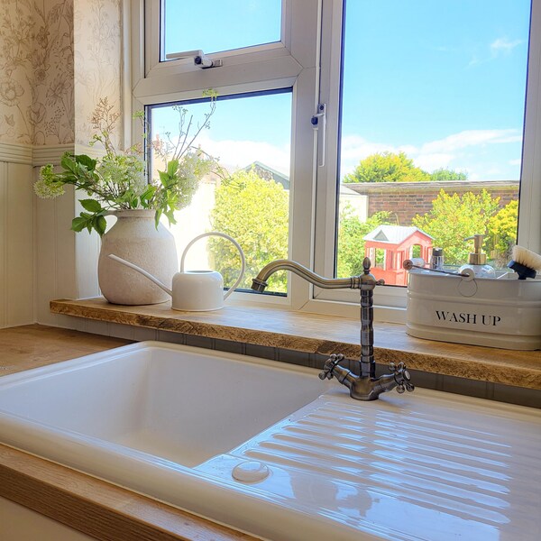 Rustic Window Sills, With Corner Notches Reclaimed Wood Window Ledge ...