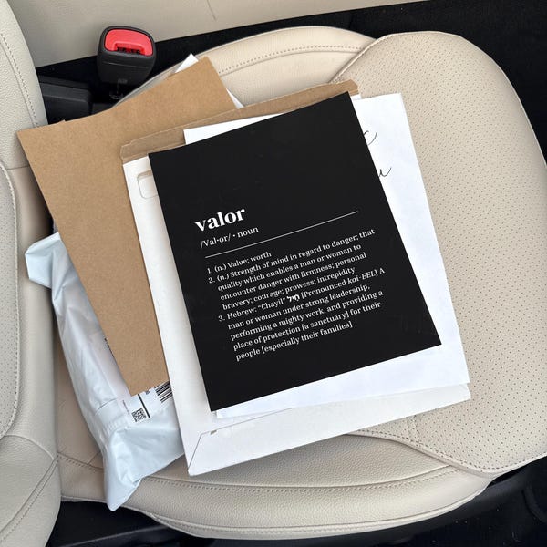 Valor Definition Print, Black and White | Christian Wall Art by Hannah ...