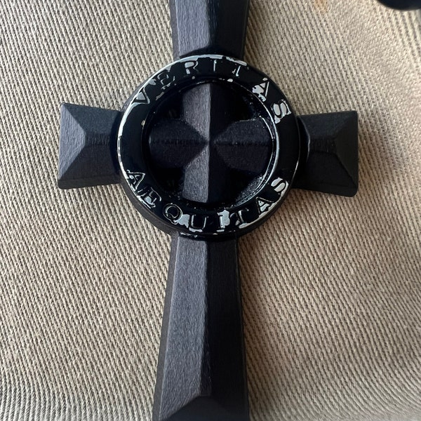 Veritas Aequitas Cross Boondock Saint Pendant 5mm/39" Wooden Rosary ...