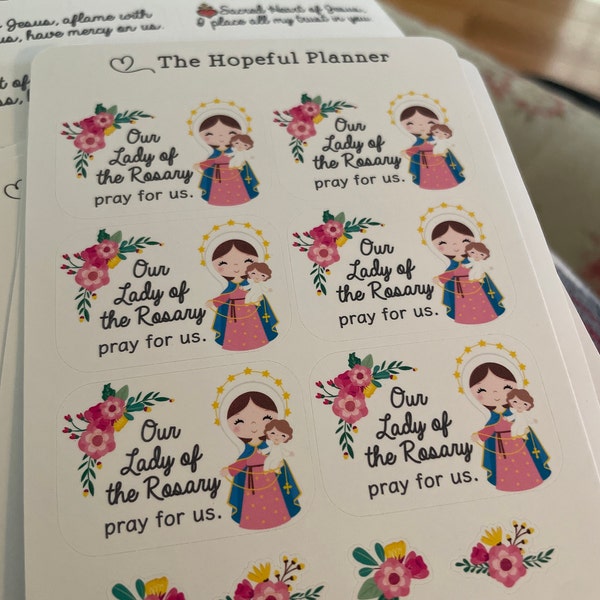 Our Lady of the Rosary Icon Stickers - Marian Feast Day - Sticker ...