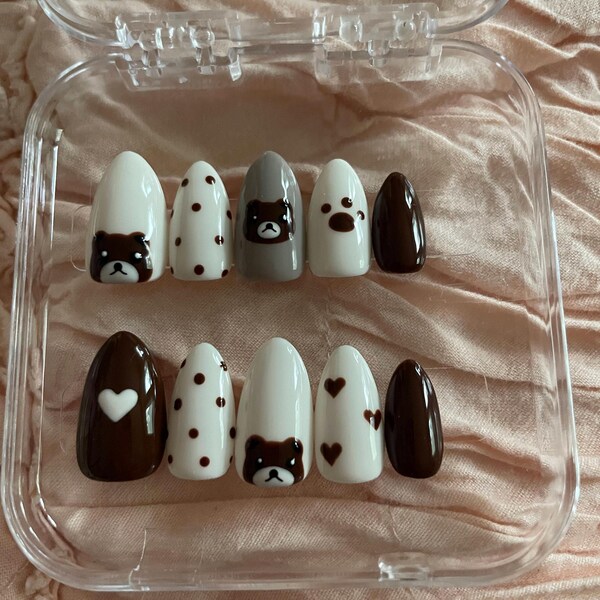 114 chicken Wings Kawaii Cute Chicks Egg Flowers Press on Nails Custom ...