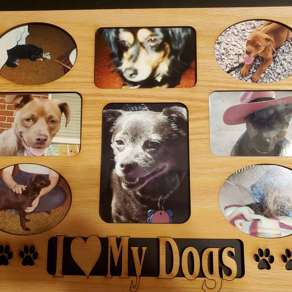 11x14 Dog Picture Frame Collage Mat Insert With Frame Options - Dog ...