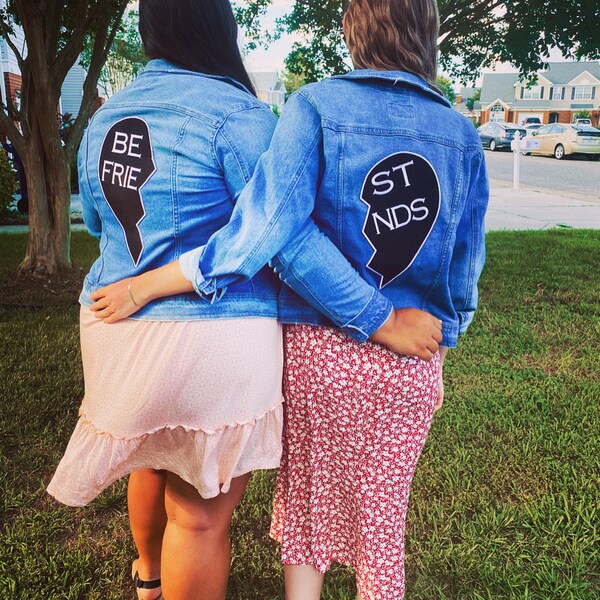 12" Best Friends Back Patches * Iron on Large Custom Embroidery for ...