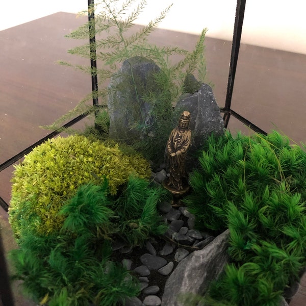 Moss Zen Garden Terrarium Cube; DYI Kit With Preserved Moss (so Not ...