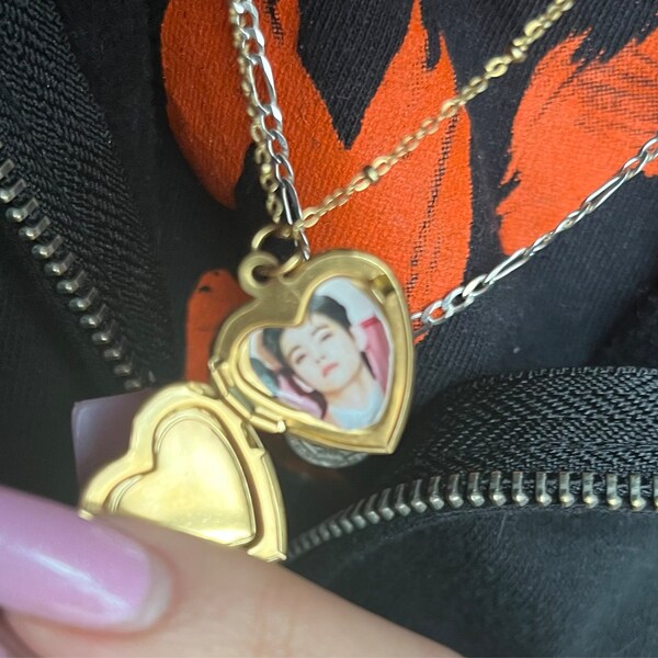 BTS Heart Locket Necklace - Luxury Jewelry - Photo Locket - Shine ...