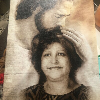 Green Santa CANVAS, Santa Art Painting, Santa Portrait Art, Christmas ...