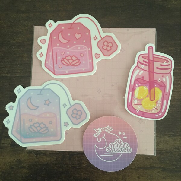 Tea Bag Cute Aesthetic Vinyl Sticker - Etsy