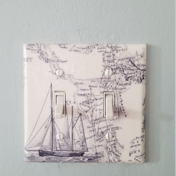 Sail Away Across the World Map Nautical Light Switch Covers Outlet ...