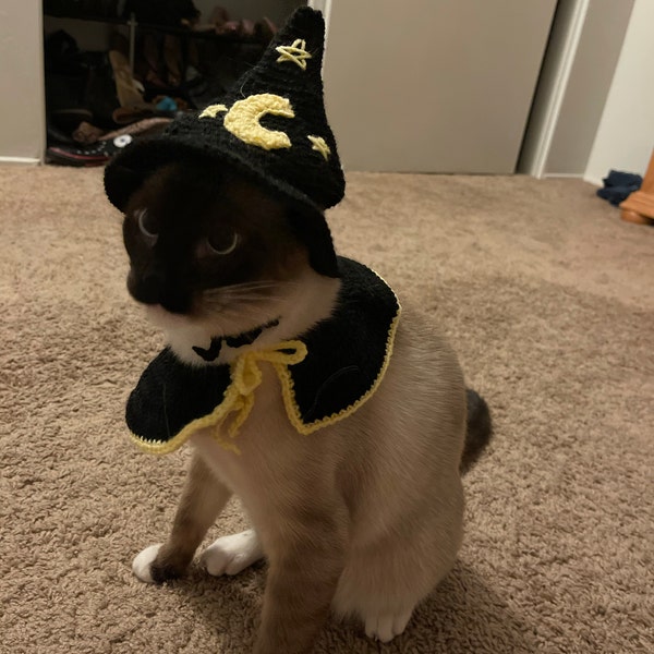 Wizard Costume for Cat, Wizard Hat for Cat, Wizard Pet Costume - Etsy