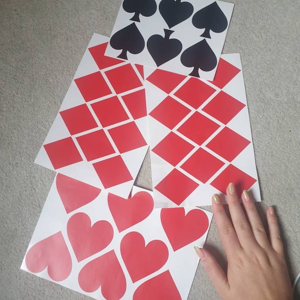 Playing Cards Symbols Vinyl Stickers, Poker Card Suits Stickers ...