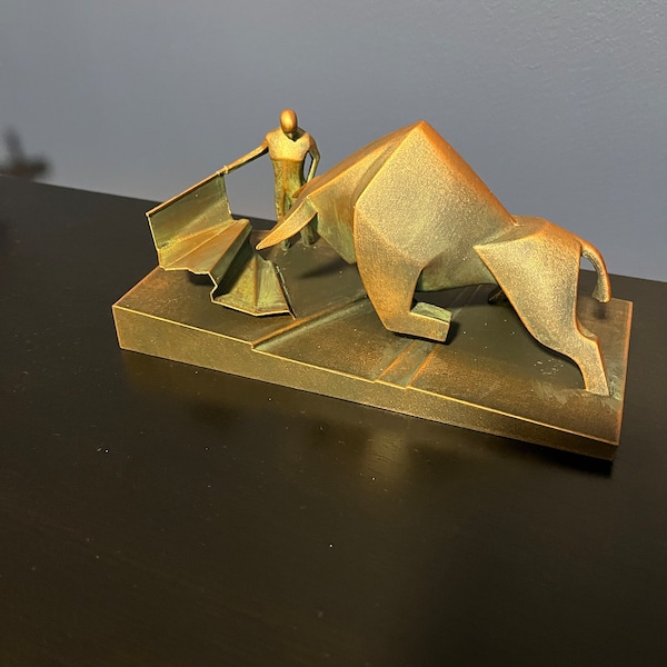 Bull Fighting Statue Matador - Interior Decor Handmade - Etsy