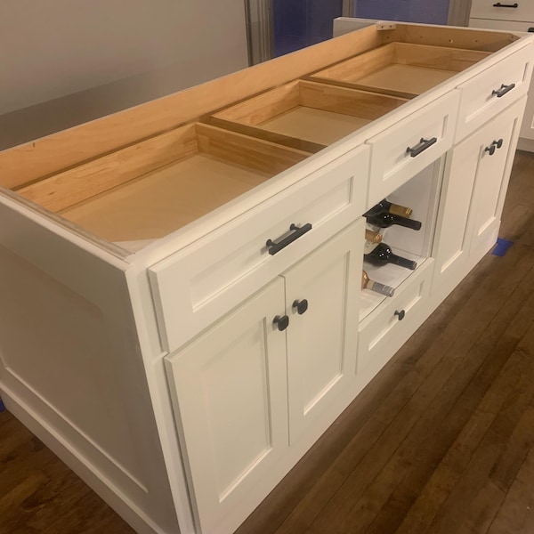 6ft Kitchen Island With Side Bookcase, W/o Top - Etsy