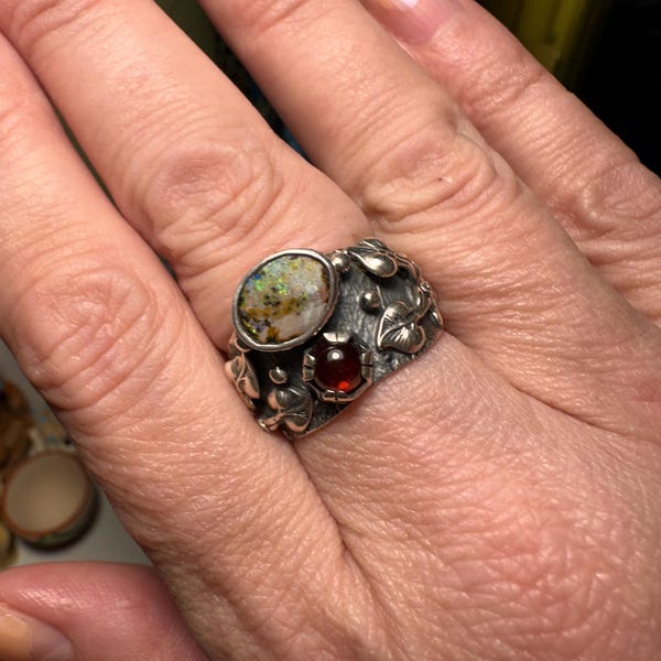 Dendritic Opalized Agate With Pink Tourmaline Pendant Artisan Handmade ...