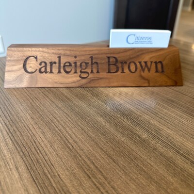 Desk Name Plate, Custom Name Wedge, Personalized Wood Desk Name ...