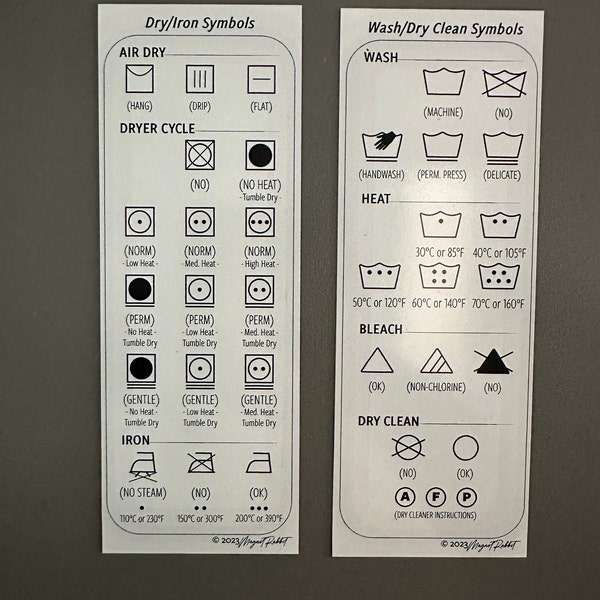 Laundry Room Guide Magnet Chart, Laundry Symbol Care Instructions ...
