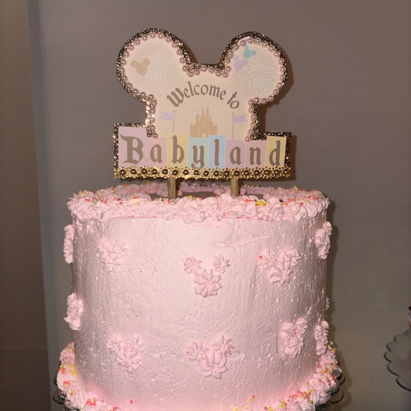 Printable Babyland Cake Topper, Disneyland Baby Shower Cake Topper ...