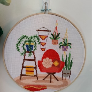 Easy Modern Cross Stitch Pattern One Color Counted Cross | Etsy