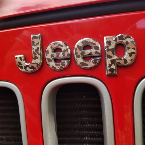 Animal Print Jeep Emblem Sticker Decal, Wrangler JK, TJ, JL, Gladiator ...