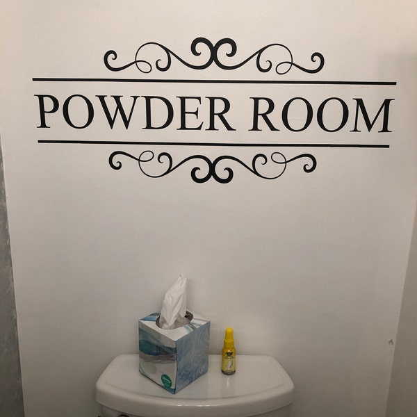 Powder Room Decal Bathroom Wall Decor Restroom Wall Decal Powder Room ...
