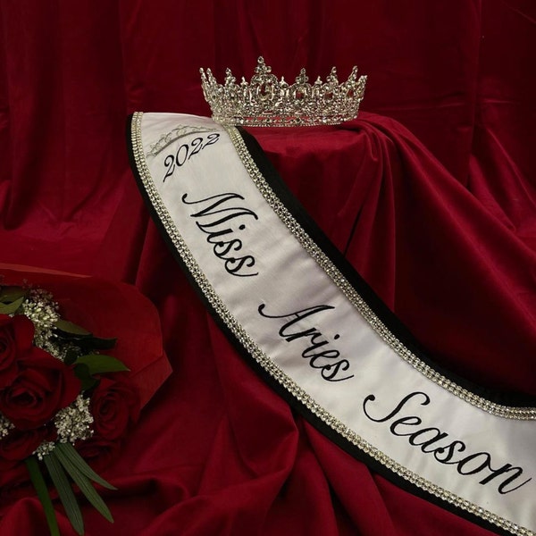 Pageant Sashes / Heavyweight Satin / Silver Rhinestones Front Only ...