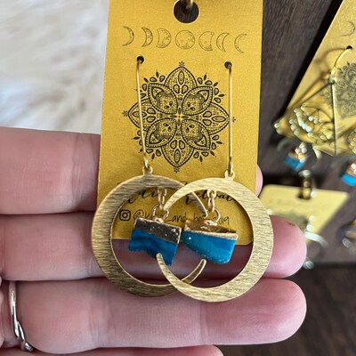 Brass Prong Setting Circle Shaped Setting Earring Findings Jewelry ...