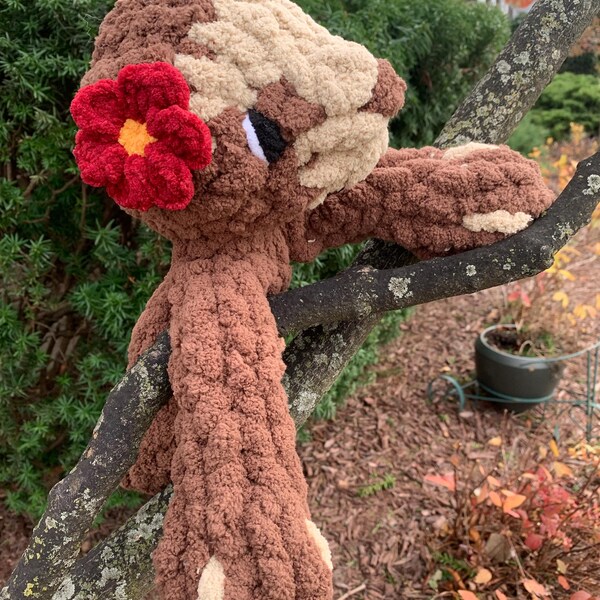 SYDNEY SLOTH / Full Video Tutorial / Finger Knit Sloth Snuggler ...