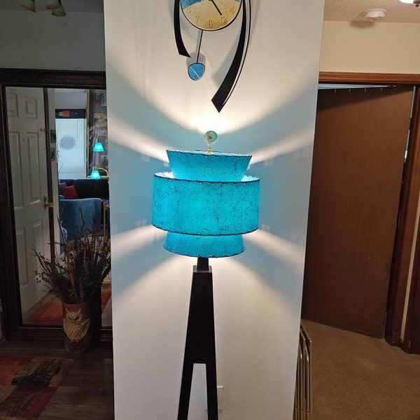 Mid Century Vintage Style Tapered 3 Tier Fiberglass Lamp Shade Teal ...