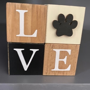 Dog Themed Mini Wood Book Stack/live Live Bark/ Tier Tray Decor/ Home ...