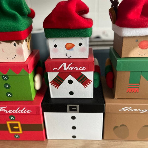 Kids Christmas Eve Box Personalised Customised Stacking Gift Boxes ...