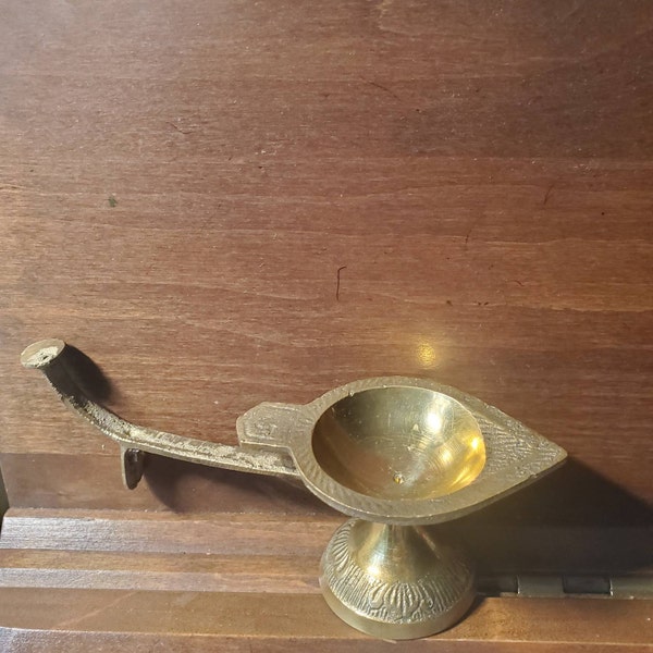 Ghee Lamp, Handmade Brass Oil Lamp, Pooja Diya With Handle - Etsy