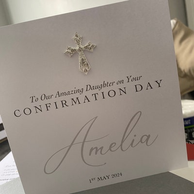 Luxury Communion or Confirmation Congratulations Card Personalised - Etsy