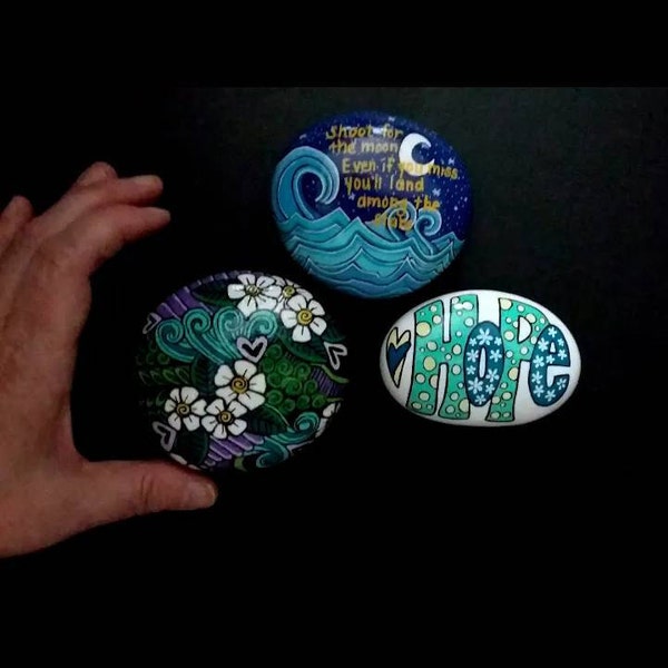 Santa Clause Painted Rock,christmas Decor,holiday Painted Rock,painted ...