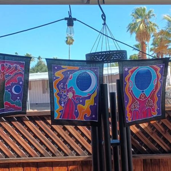 Batik Goddess Flags Set by Lotus Tribe 7 Piece Flag Set Handmade With ...