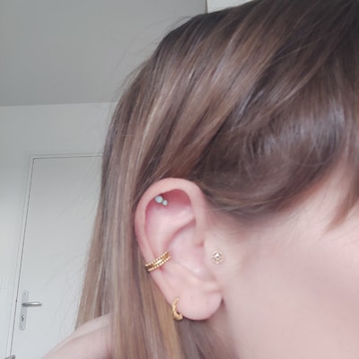 Triple Stack Conch Clicker, Double Beads With Smooth, G23 Titanium ...