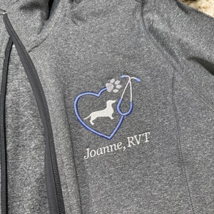 Full Zip Vet Tech Jacket With Sleeve, Vet Assistant Hoodie With Pockets ...
