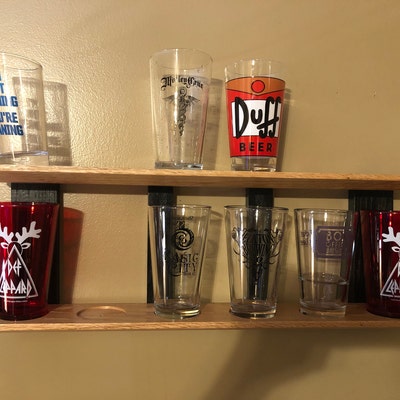 Pint Beer Glass12 Display Natural/black Oak - Etsy