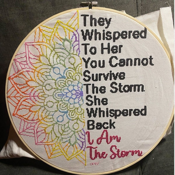 I Am the Storm Cross Stitch Pattern - Ombre Mandala - Mix and Match ...
