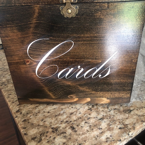 Locking Wood Card Box for Wedding, Graduation, Party, Shower, Reception ...