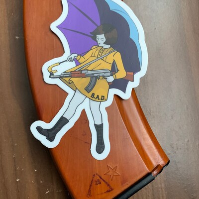 Bad Kitty Logo Sticker Black From Bad Attitude Dept - Etsy