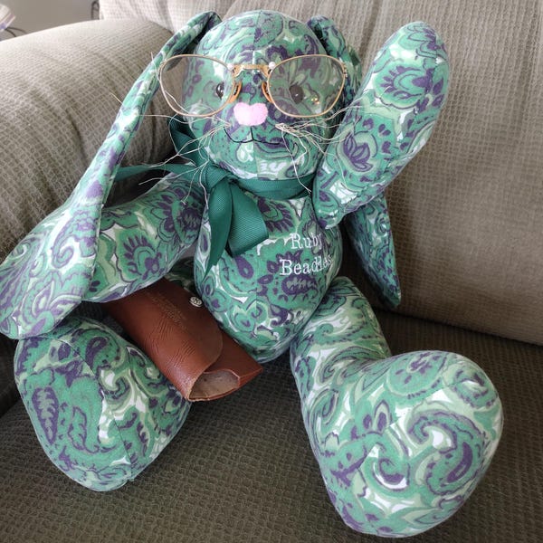 Memory Bunny (15 Inches Tall) Made From Your Loved One's Clothing - Etsy