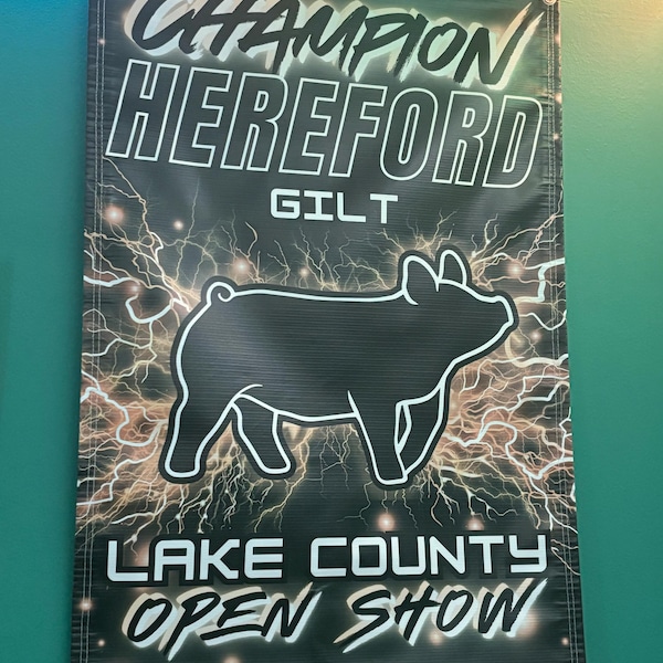Livestock Show Vinyl Custom Banner Stock Show Award Stall Sign Prize ...