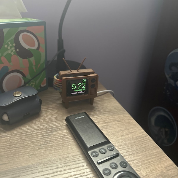 Mini TV Apple Watch Charging Station, Valentines, Personalized Man Gift ...