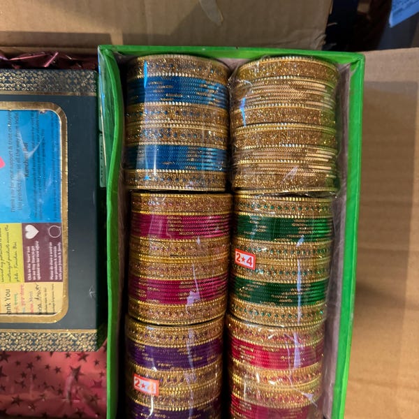 144 Colored Metal Bangles per Box, Assorted Colors & Sizes Available ...