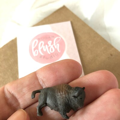 Set of Miniature Buffalo Mini Buffalo Bison Terrarium Supplies Teeny ...