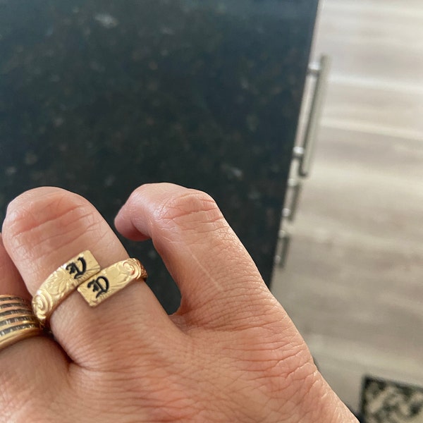 5mm Hawaiian Gold Filled Couple Initials Ring - Etsy