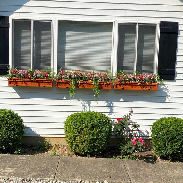 Window Box Flower Planter Cedar Flower Hanging Planter Window Planter ...